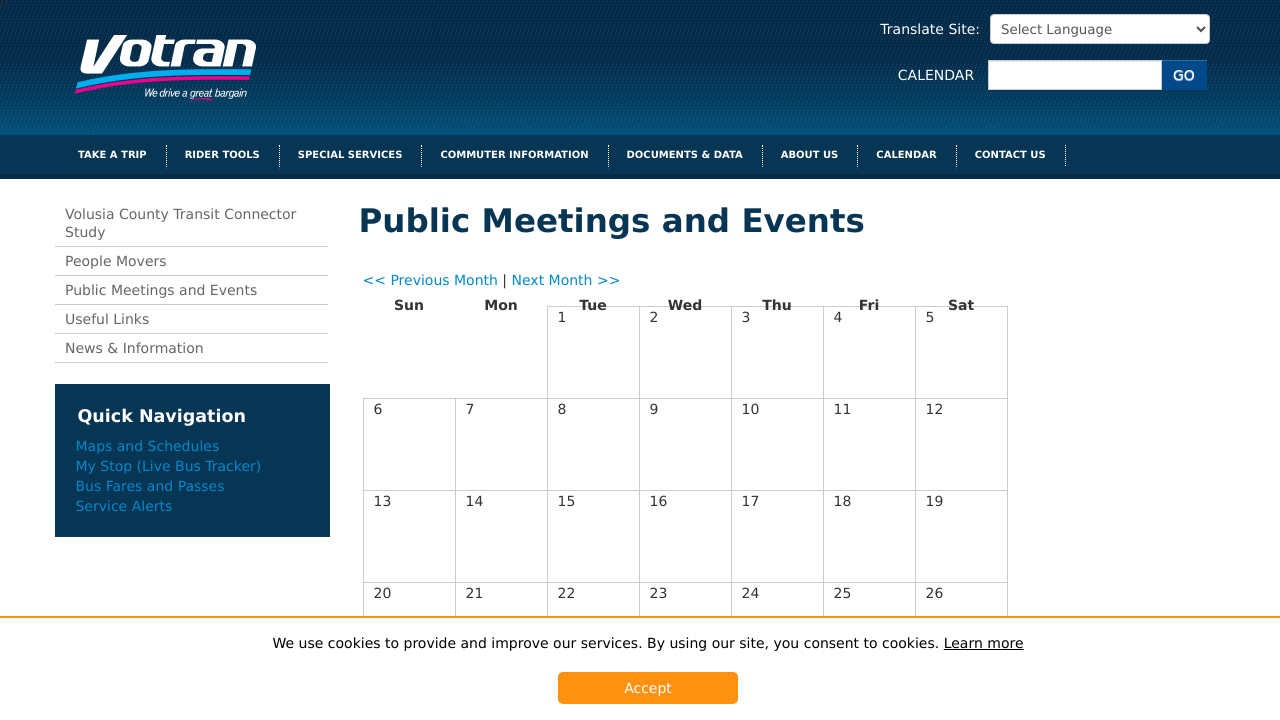 Public Meetings and Events