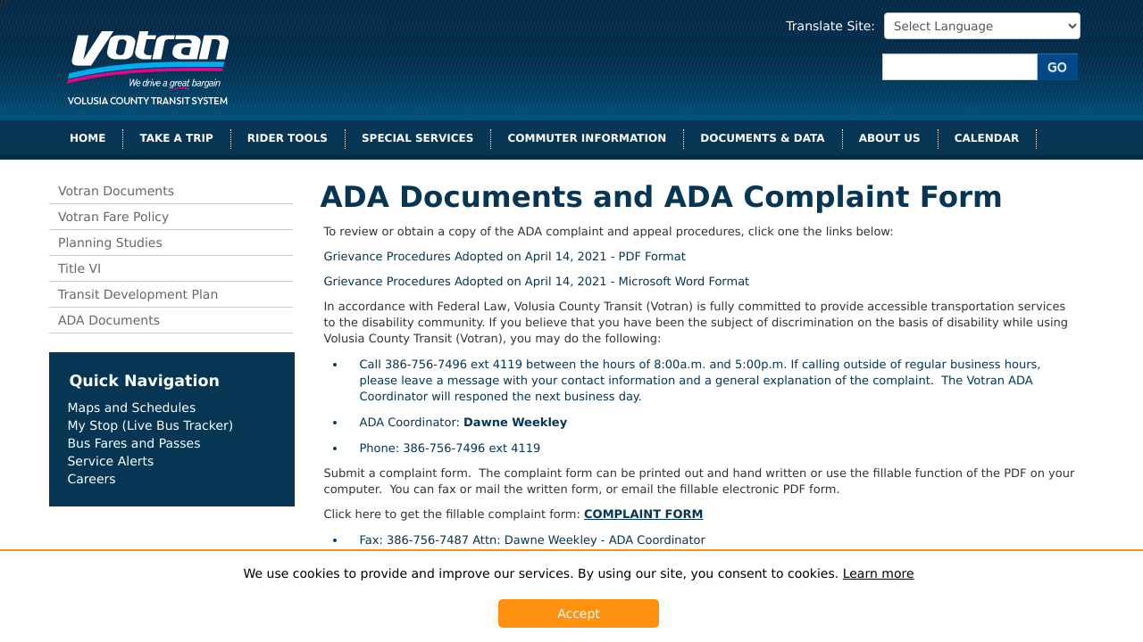 ADA Documents and ADA Complaint Form
